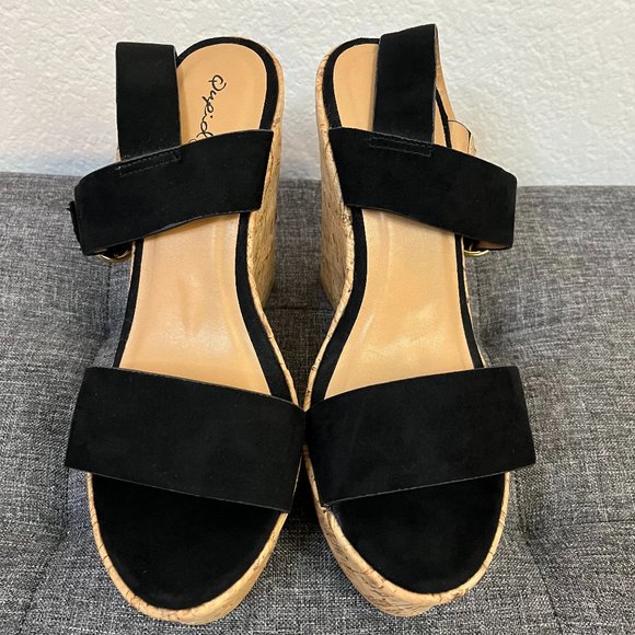 Qupid | Shoes | Nwot Qupid Wedge Platform Open Toe With Black Straps Shoes | Poshmark